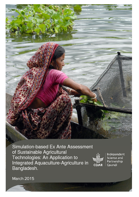 Simulation-based Ex Ante Assessment of Sustainable Agricultural ...