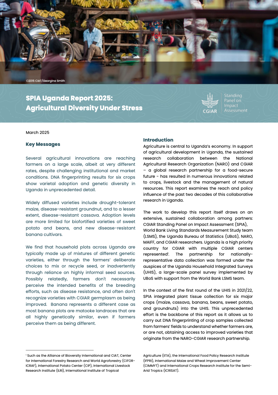 SPIA Brief: Uganda Report 2025 - Agricultural Diversity Under Stress ...