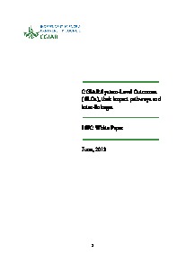 CGIAR System-Level Outcomes, their Impact Pathways and Inter-Linkages ...
