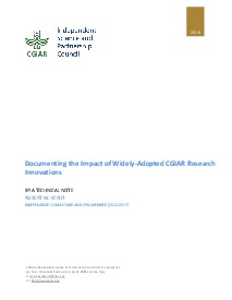 Documenting the Impact of Widely-Adopted CGIAR Research Innovations ...