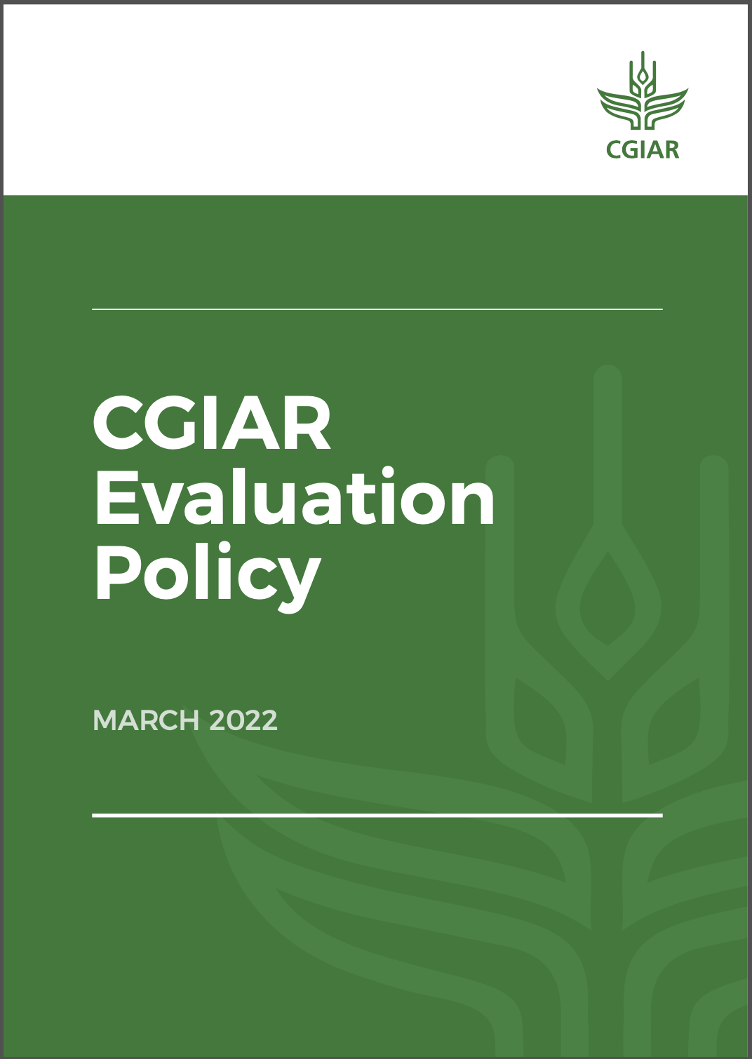 CGIAR Evaluation Policy | IAES | CGIAR Independent Advisory and ...
