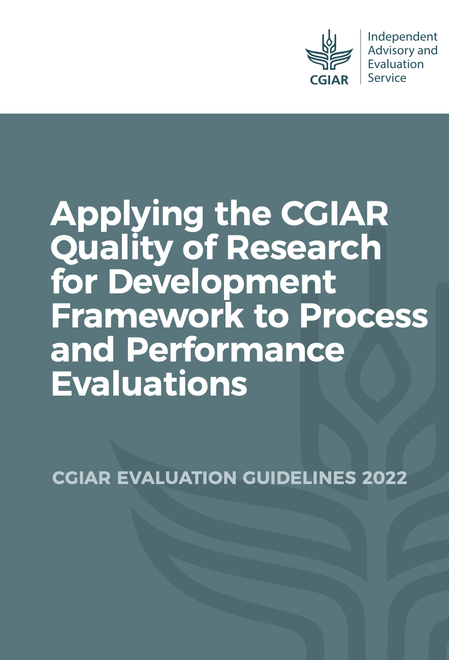 Applying the CGIAR Quality of Research for Development Framework to ...